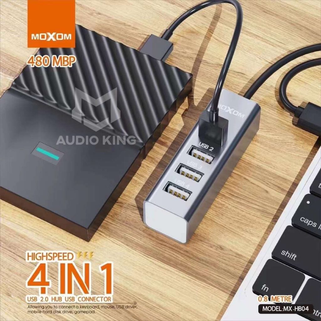 هاب 4 پورت موکسوم مدل MOXOM MX-HB04 - امین 24 امانت دار اعتماد شما