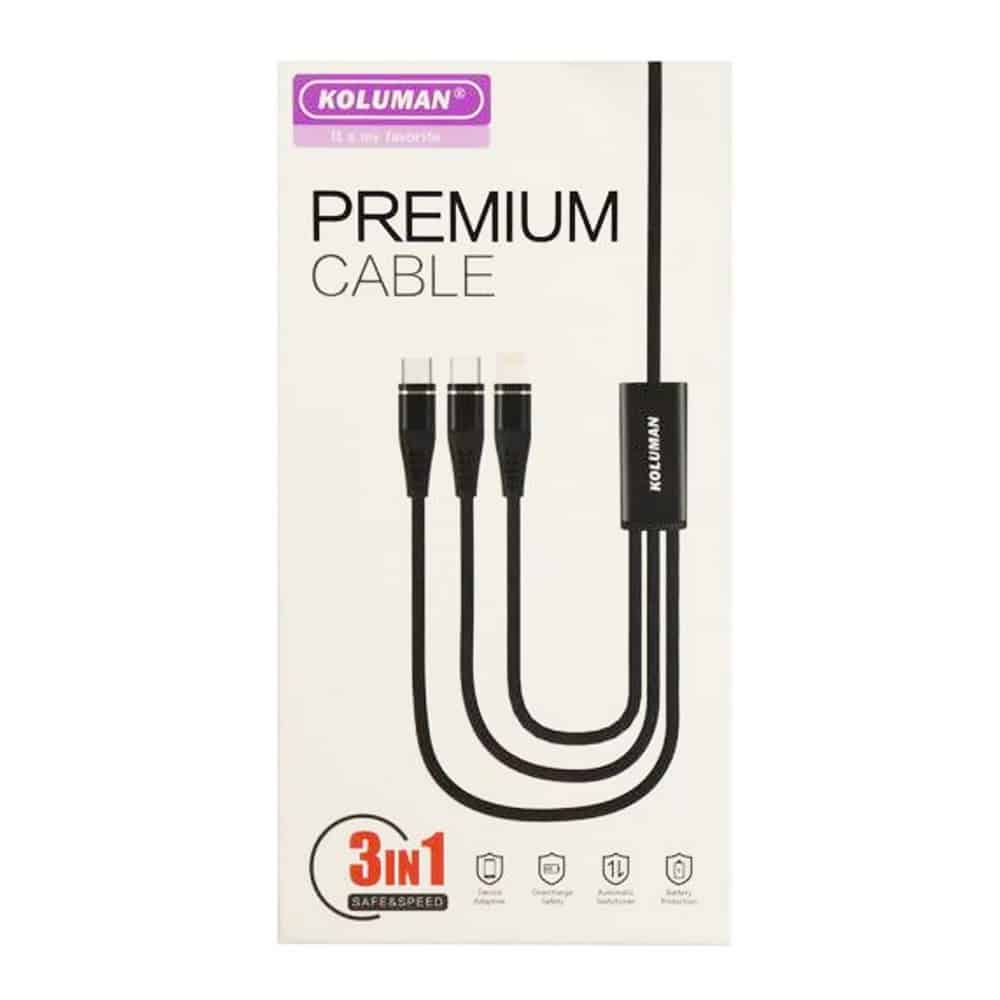 کابل تبدیل سه کاره کلومن مدل KD-24 Koluman 3 in 1 Cable - امین 24 امانت دار اعتماد شما